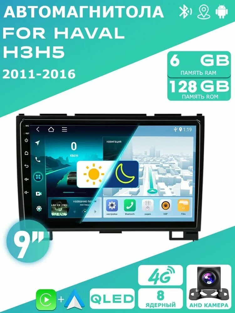 Srnubi Автомагнитола, диагональ: 9", 2 DIN, 6ГБ/128ГБ