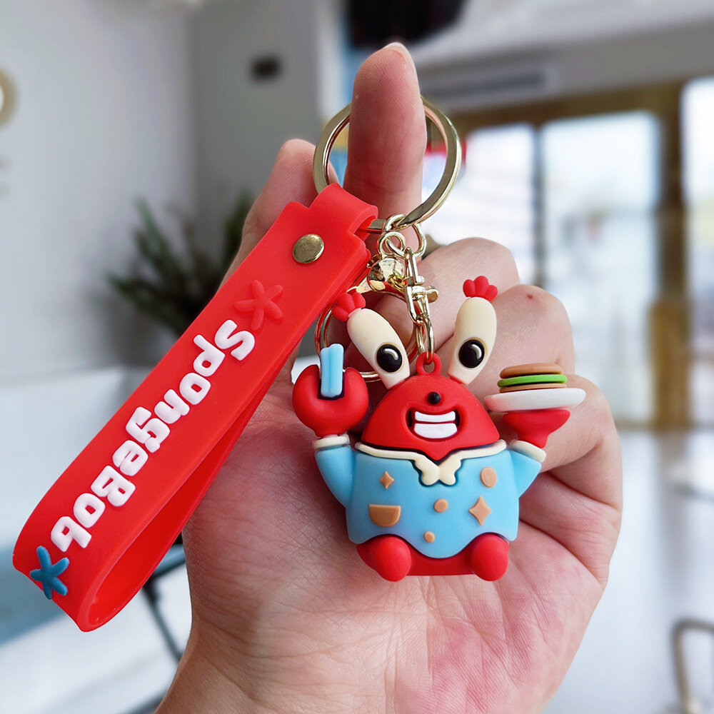 Мультяшный брелок-кукла Губка Боб Квадратные Штаны для вечеринки, милый кукольный кулон для сумки или машины, мистер Крабс.