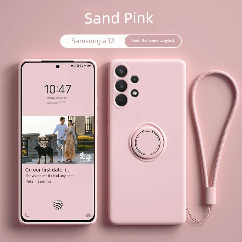 Силиконовый чехол для Samsung A32 5G, полное покрытие, цвет песочный розовый, премиум защита для мобильного телефона
