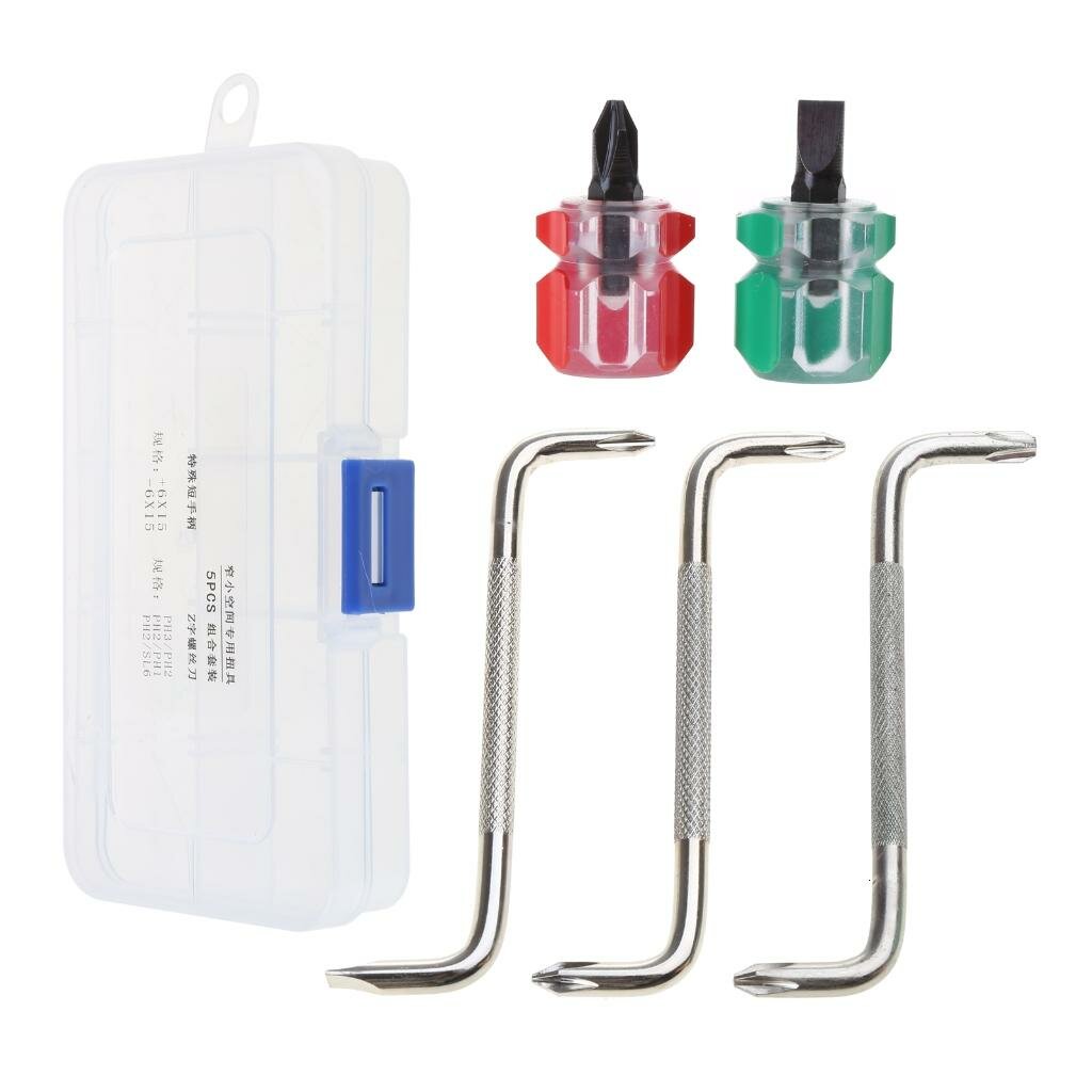 Набор из 5 отверток с изогнутым стержнем