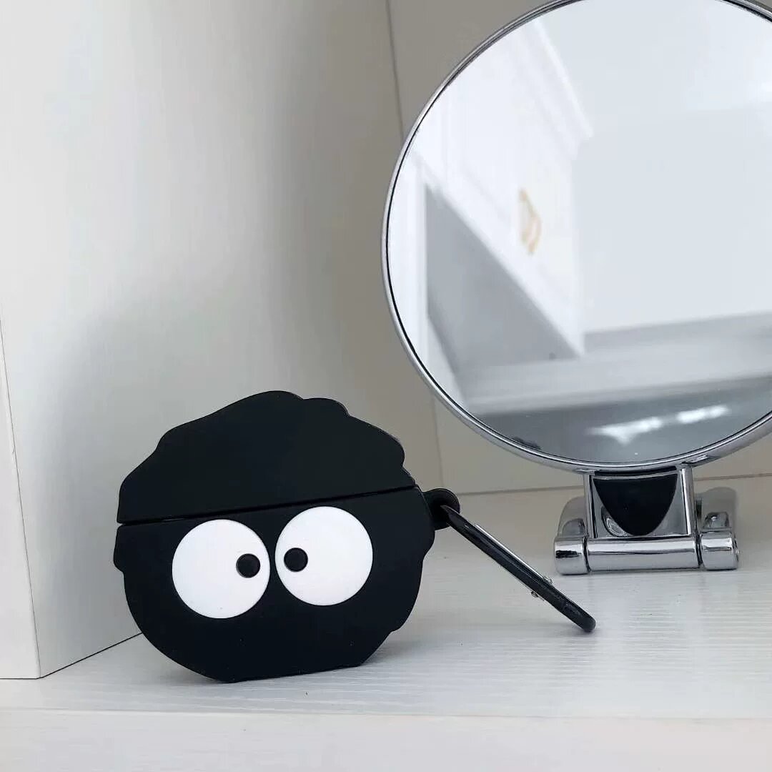 Силиконовый чехол для наушников Edifier ZERO AIR с дизайном Black Ball и черным клипом