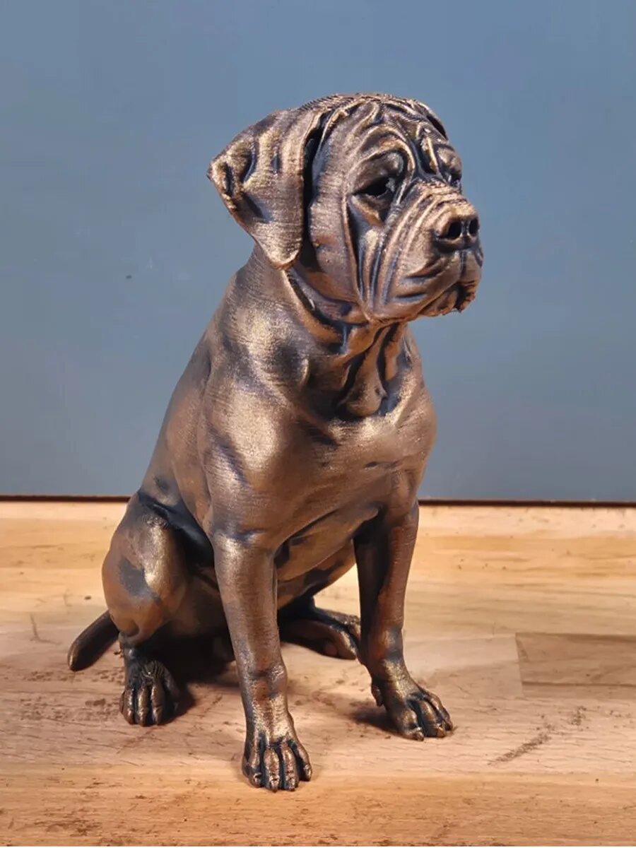 Ростовая статуэтка собаки-Кане Корсо (10см, корич. металлик)