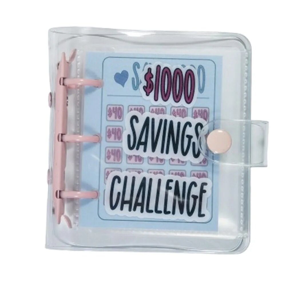 Мини-переплет для экономии денег, розовый, $1000 Savings Challenge