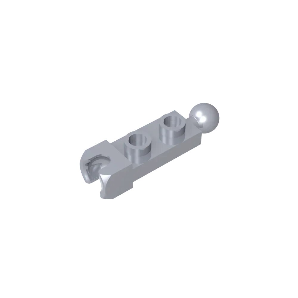 Строительный блок GOBRICKS 1x2 с буксирным шаром, Серый (073)