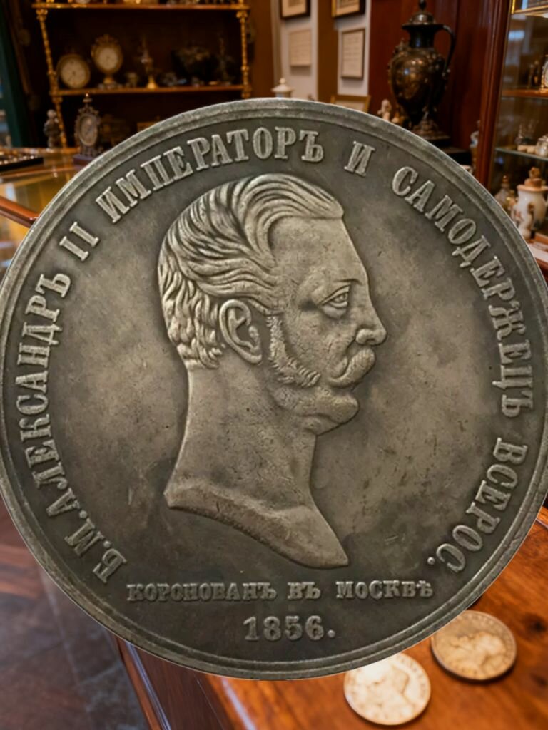 Монеты/Памятная монета 1856 года российского царя Александра II