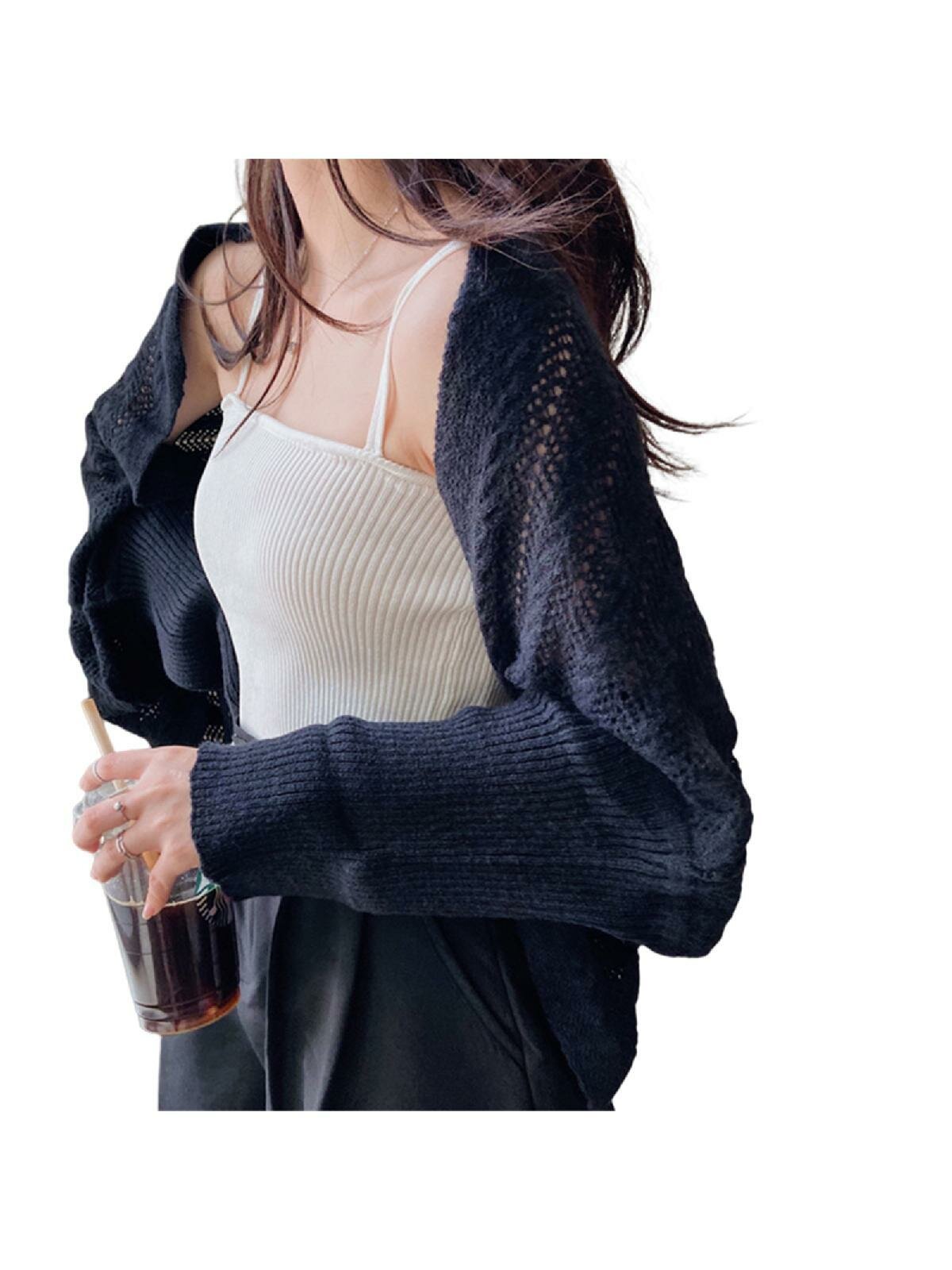 Женский болеро кардиган короткий, Черный