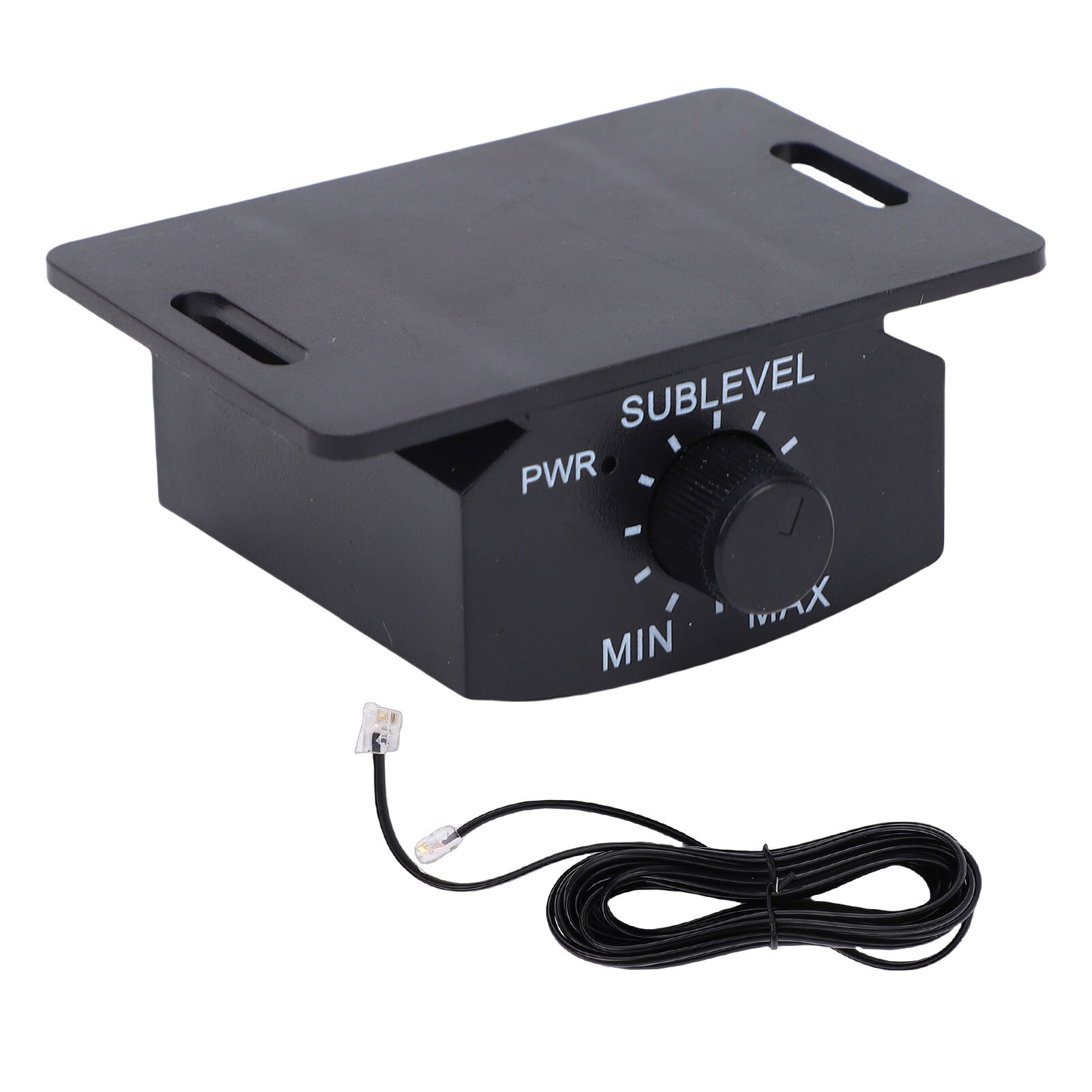 Универсальный регулятор басов, 6-контактный регулятор громкости сабвуфера с удлинительным кабелем длиной 4 метра, совместим с большинством автомобильных усилителей, черный.