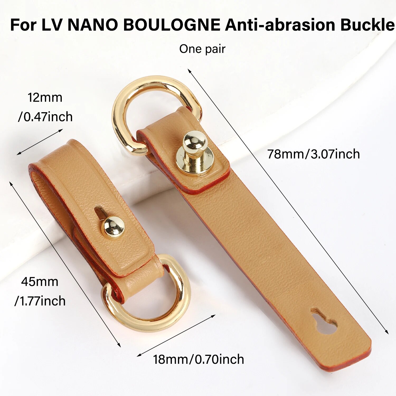 CRAZYSMITH ремень для сумки-трансформеры для LV NANO BOULOGN, ремень для сумки, пряжка, кожаная защита, противоизносная пряжка, аксессуары для сумки for LOUIS VUITTON One pair