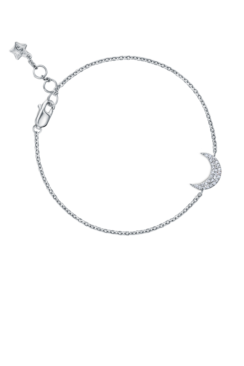 Браслет, белое золото, 585 проба, бриллиант