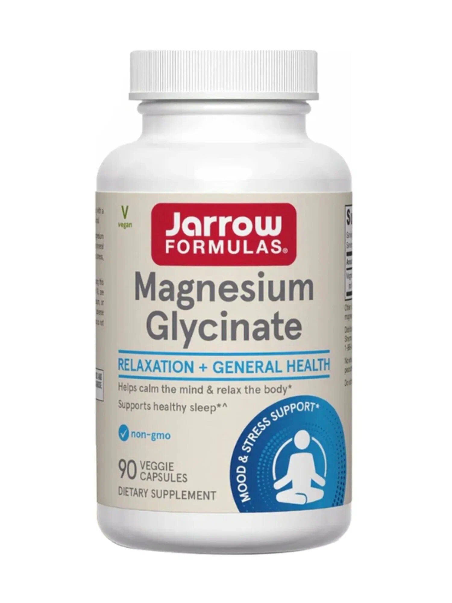 Jarrow Formulas Magnesium Glycinate, Магний Глицинат 90 вегетарианских капсул