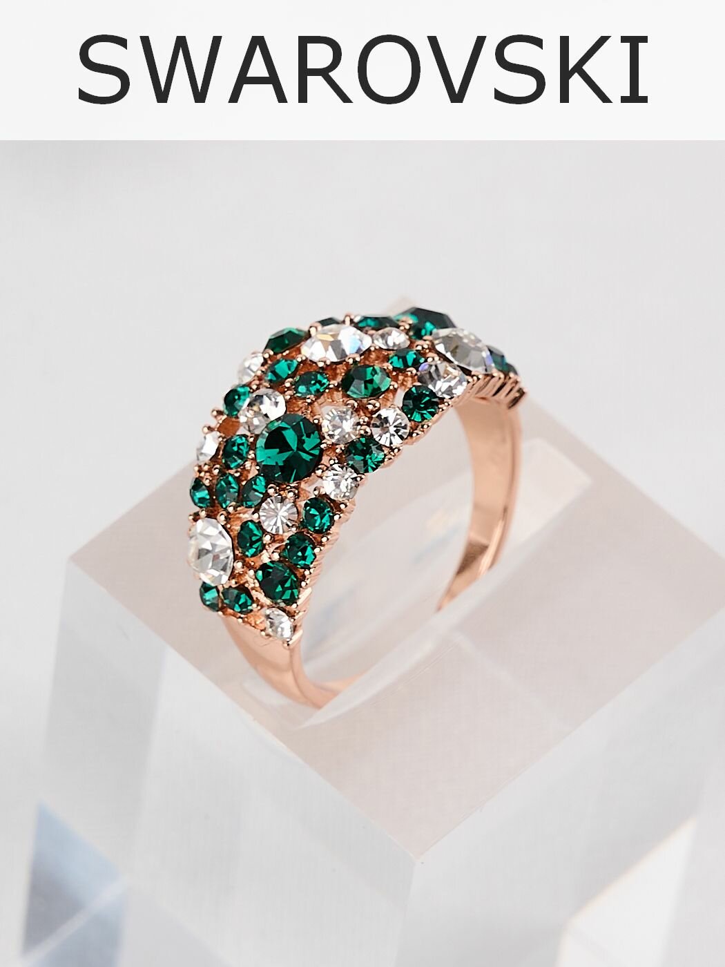 Кольцо, кристаллы Swarovski, кристалл