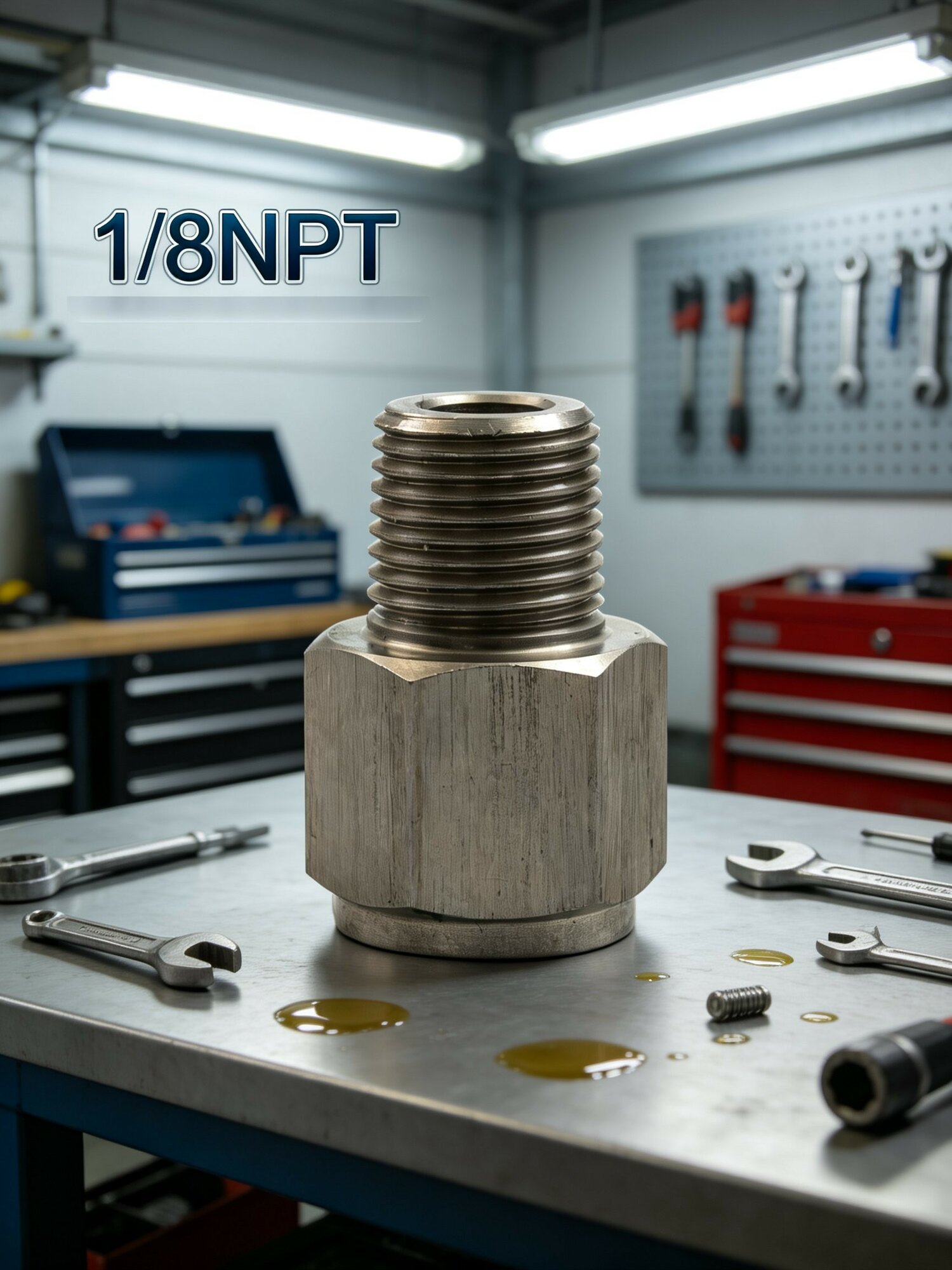 Адаптер для манометра из нержавеющей стали, наружная резьба 1/8 NPT на внутреннюю M10x1.0 для подключения датчика давления масла