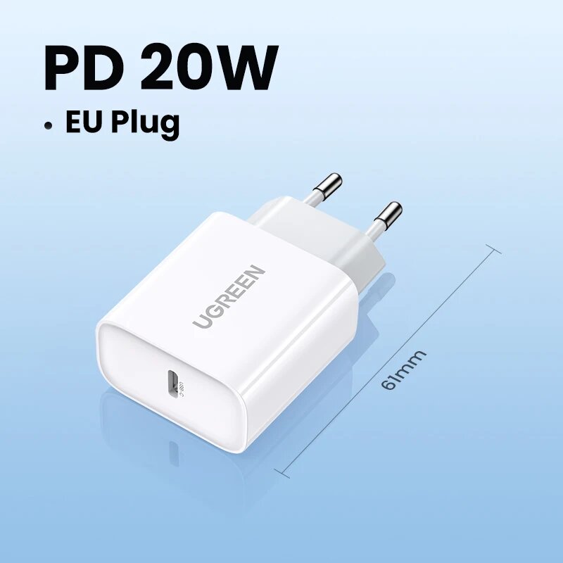 UGREEN 20W PD EU Зарядное устройство для iPhone Xiaomi