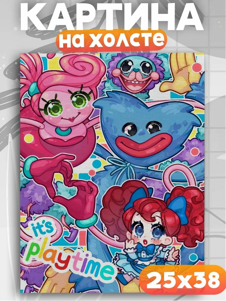 Картина на стену Poppy playtime, на подрамнике, 1шт, 38х25 размер.