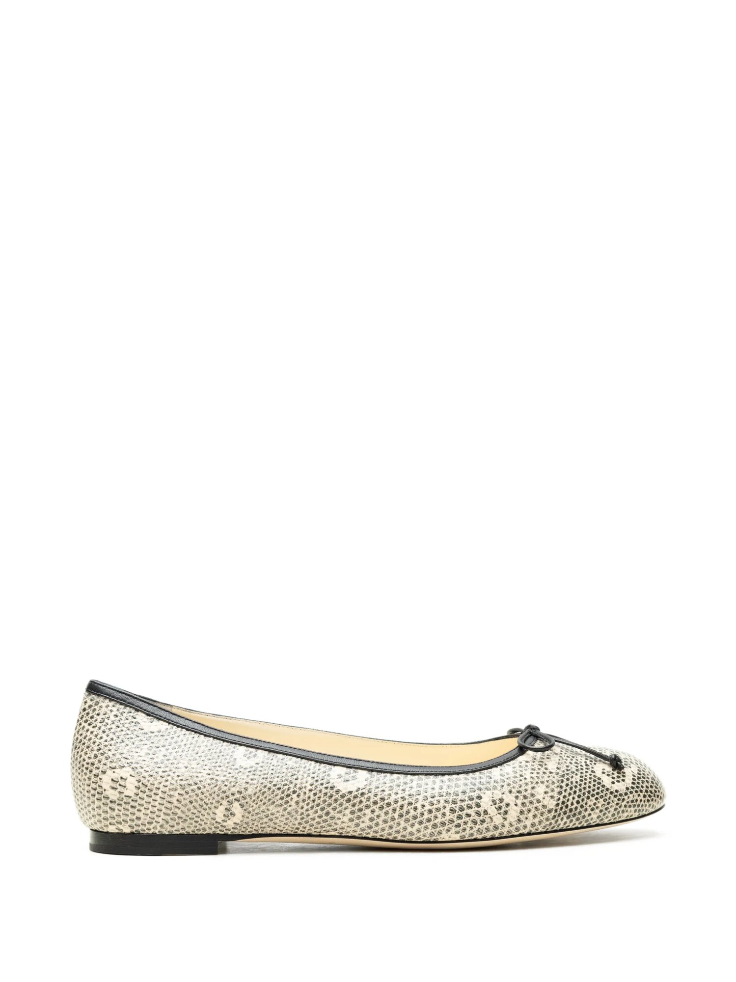 Балетки Snakeskin-effect bow ballet flats