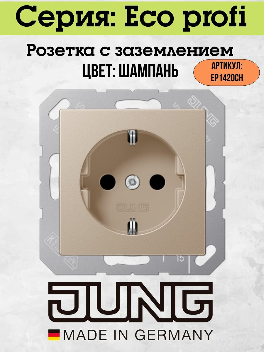 Розетка с заземлением Jung eco profi