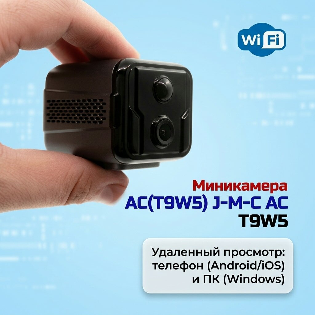 Мини Wi-FI Ip камера наблюдения - JMC-АС-T9W5 с записью