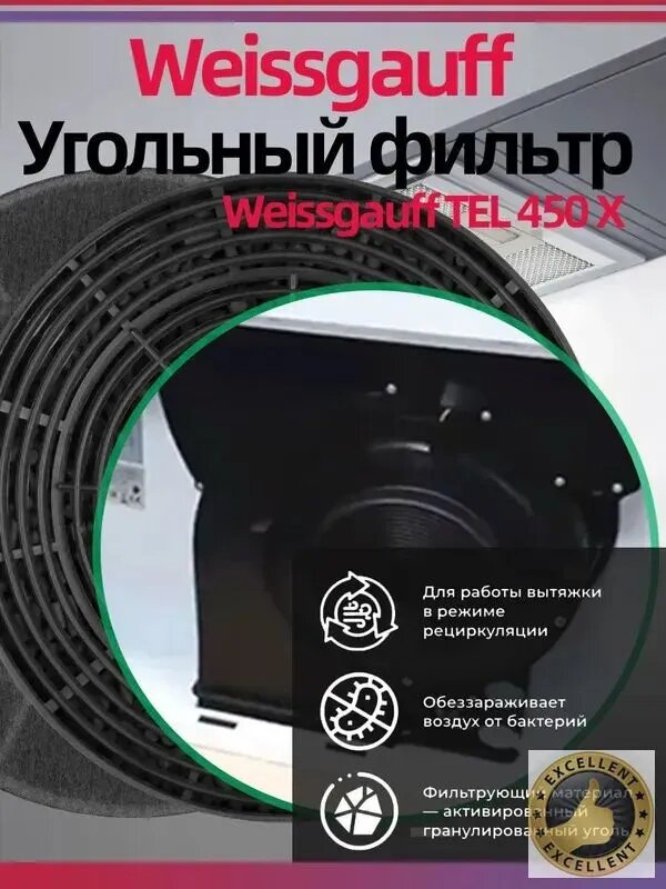 Фильтр угольный TEL 450 X.