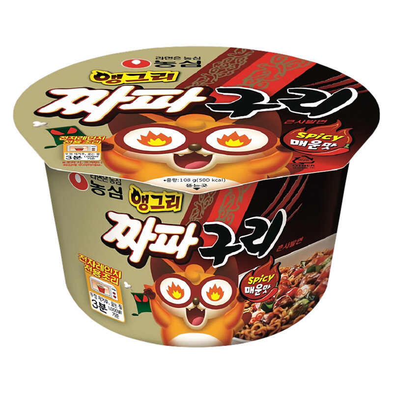 Корейская instant лапша Nongshim Jjajang Spicy Udon, острый джаджан удон, 108г, сухая лапша