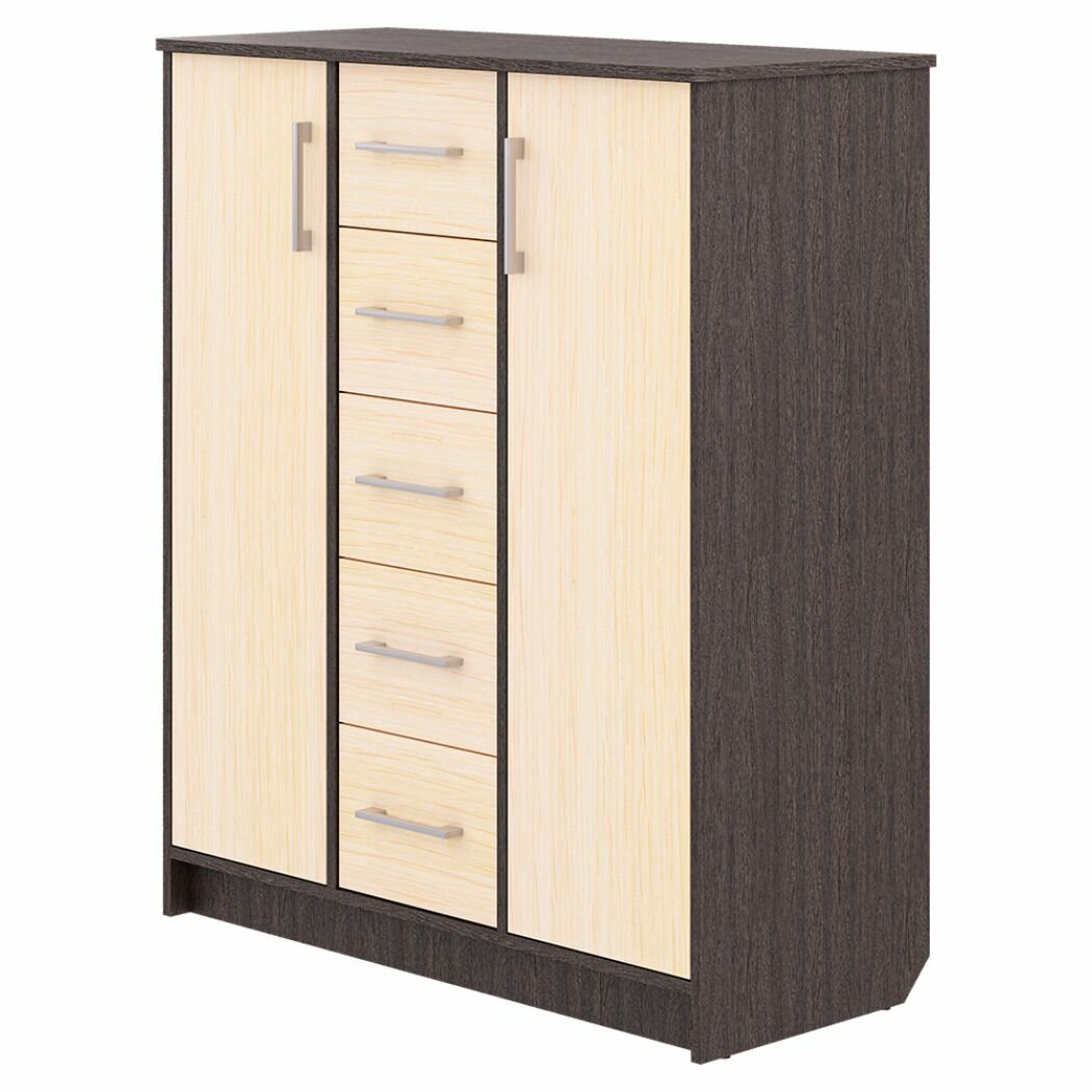 Функциональный комод Пирамида "К-3", Венге/Дуб молочный, ЛДСП, 120 х 102 х 45 см