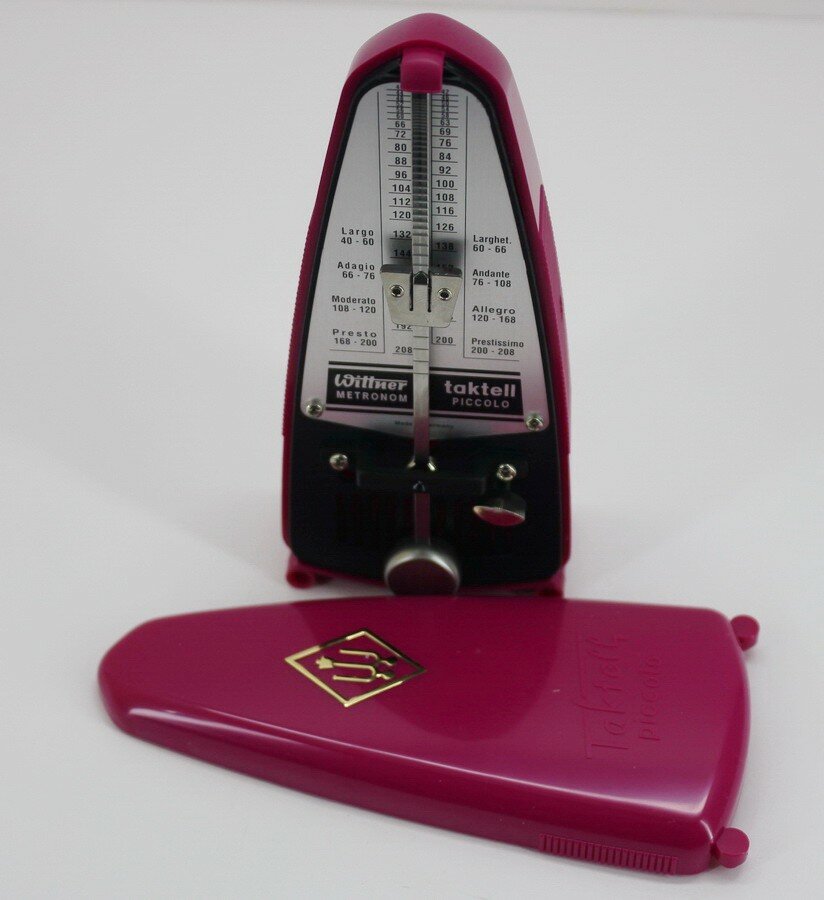 Метроном механический 830361-903088 Piccolo Taktell, цвет Темно-розовый (dark pink), без звонка, Wittner