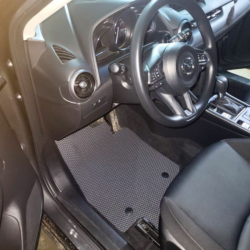 Ева коврики Mazda CX-3 2015 -/ Ева ЭВА ромб/ цвет Серый c серой окантовкой / EVA Smart / коврики в салон автомобиля Мазда