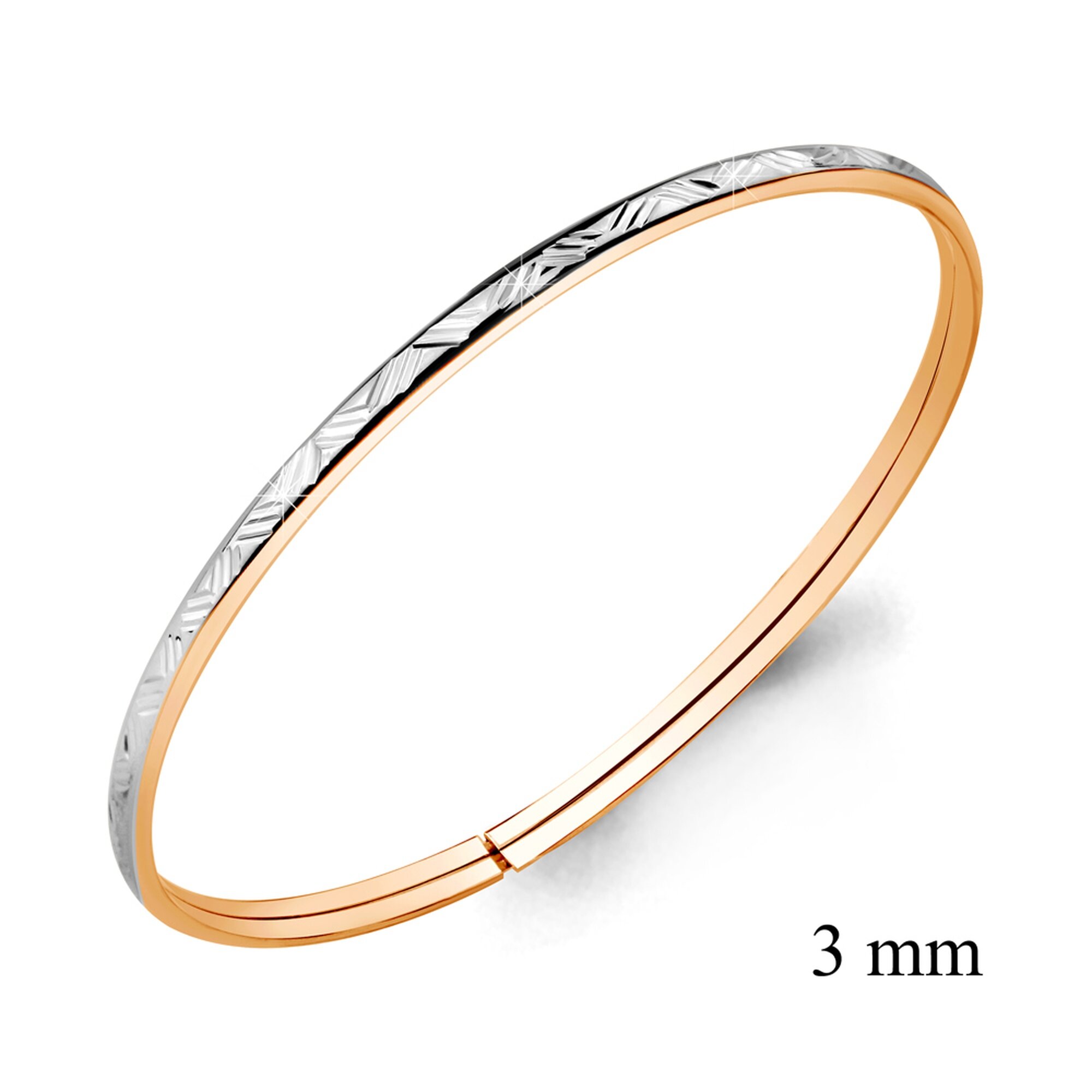 Жесткий браслет, серебро, 925 проба, золочение