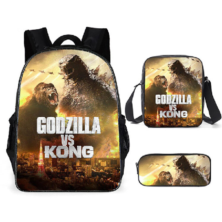 Новый продукт Amazon Godzilla Рюкзак Godzilla, школьная сумка для учащихся начальной и средней школы, сумка через плечо с мультяшным аниме, сумка-карандаш