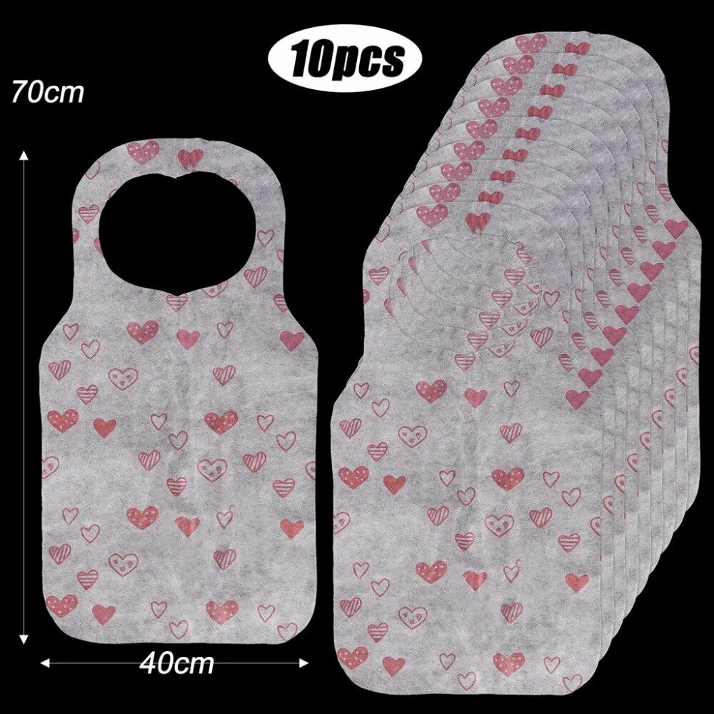 Одноразовые фартуки с сердцем, 10 шт, Heart Printed