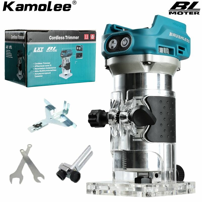 Kamolee 1800W Бесщеточный электрический деревообрабатывающий триммер (упакован в гофрированную коробку)