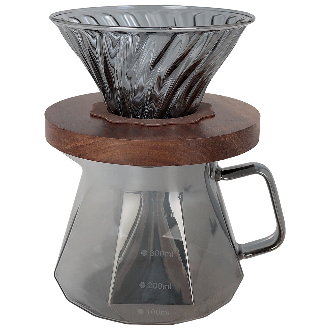 Кофейник Домовой 400 мл из стекла с бамбуковой крышкой для заваривания кофе дома