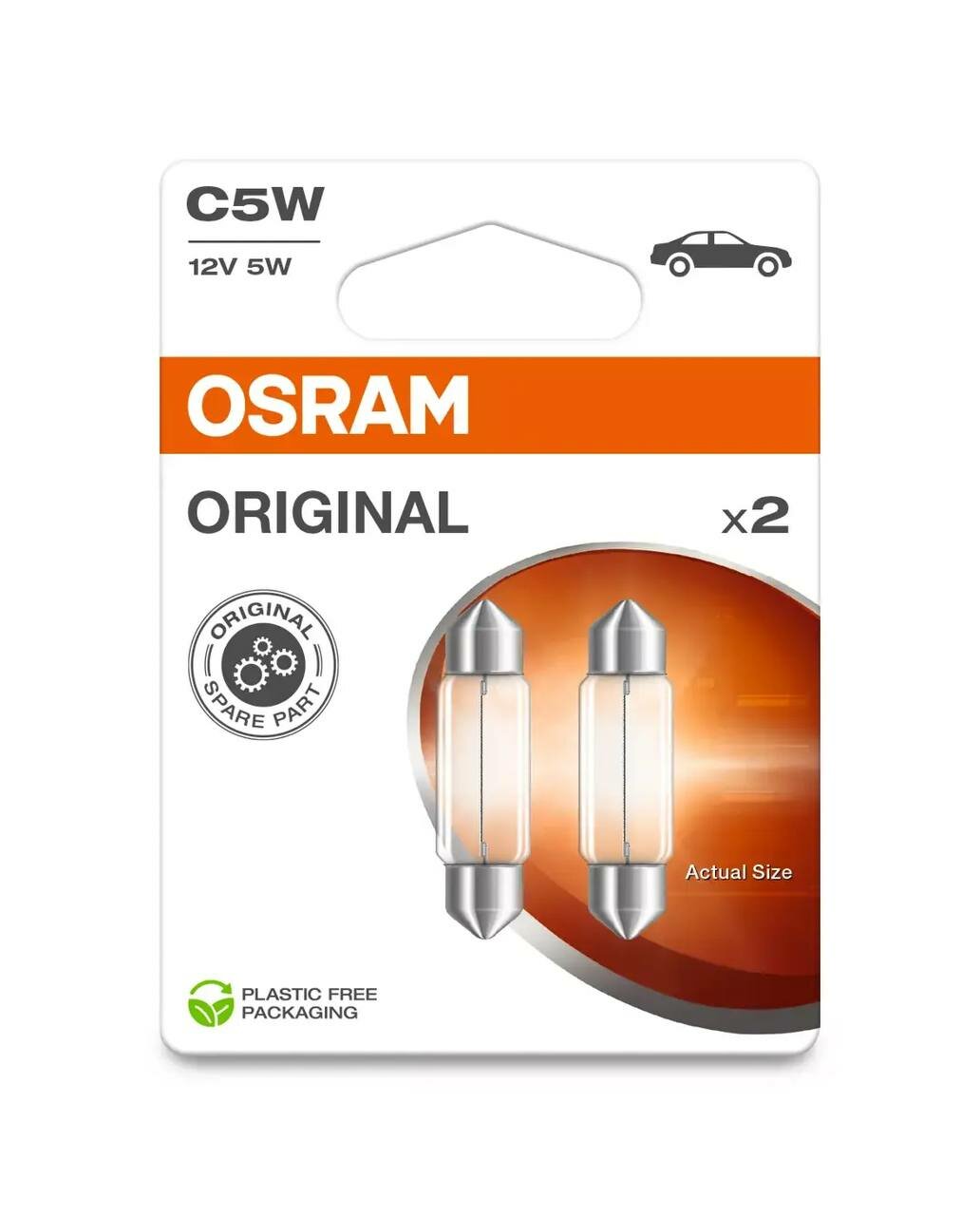 Лампы автомобильные C5W 12V-5W (SV8,5) (к. у.2шт.) OSRAM