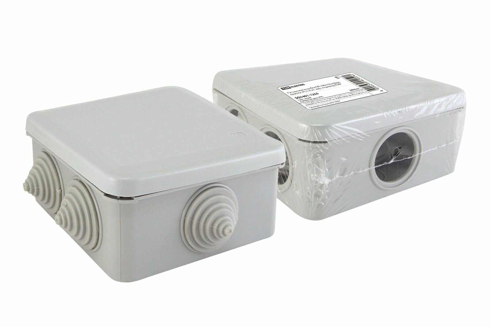 Коробка распределительная 100х100х50мм, крышка, IP55, 6 входов TDM Electric