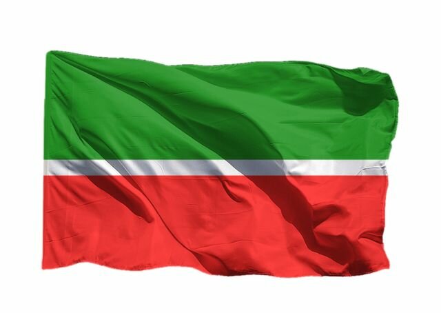 Флаг Татарстана на шёлке, 70х105 см для ручного древка