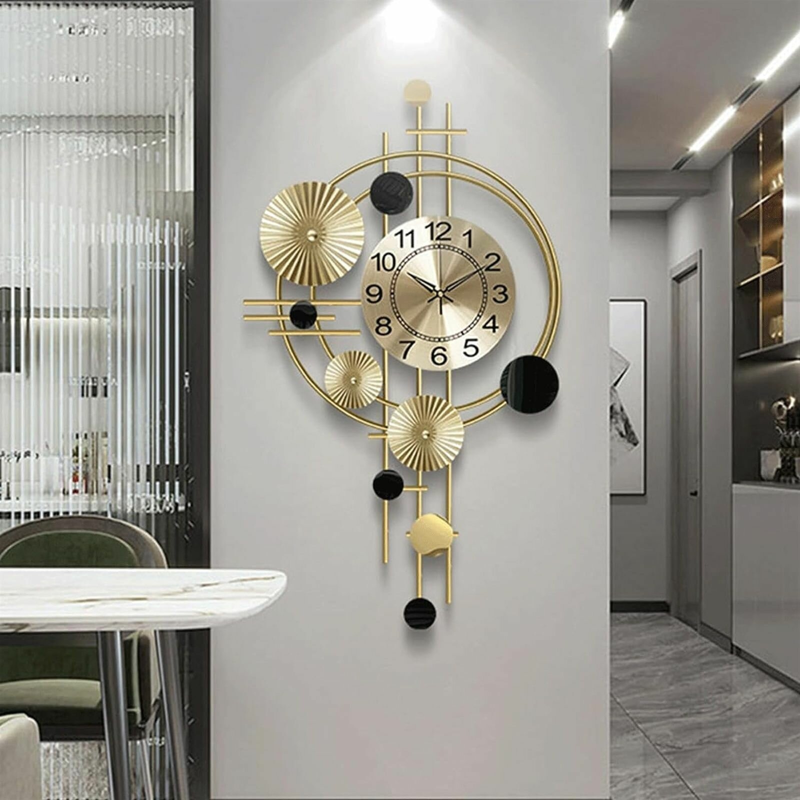 Настенные часы "Простые, стильные и роскошные большие бесшумные настенные часы", 78 см х 45 см