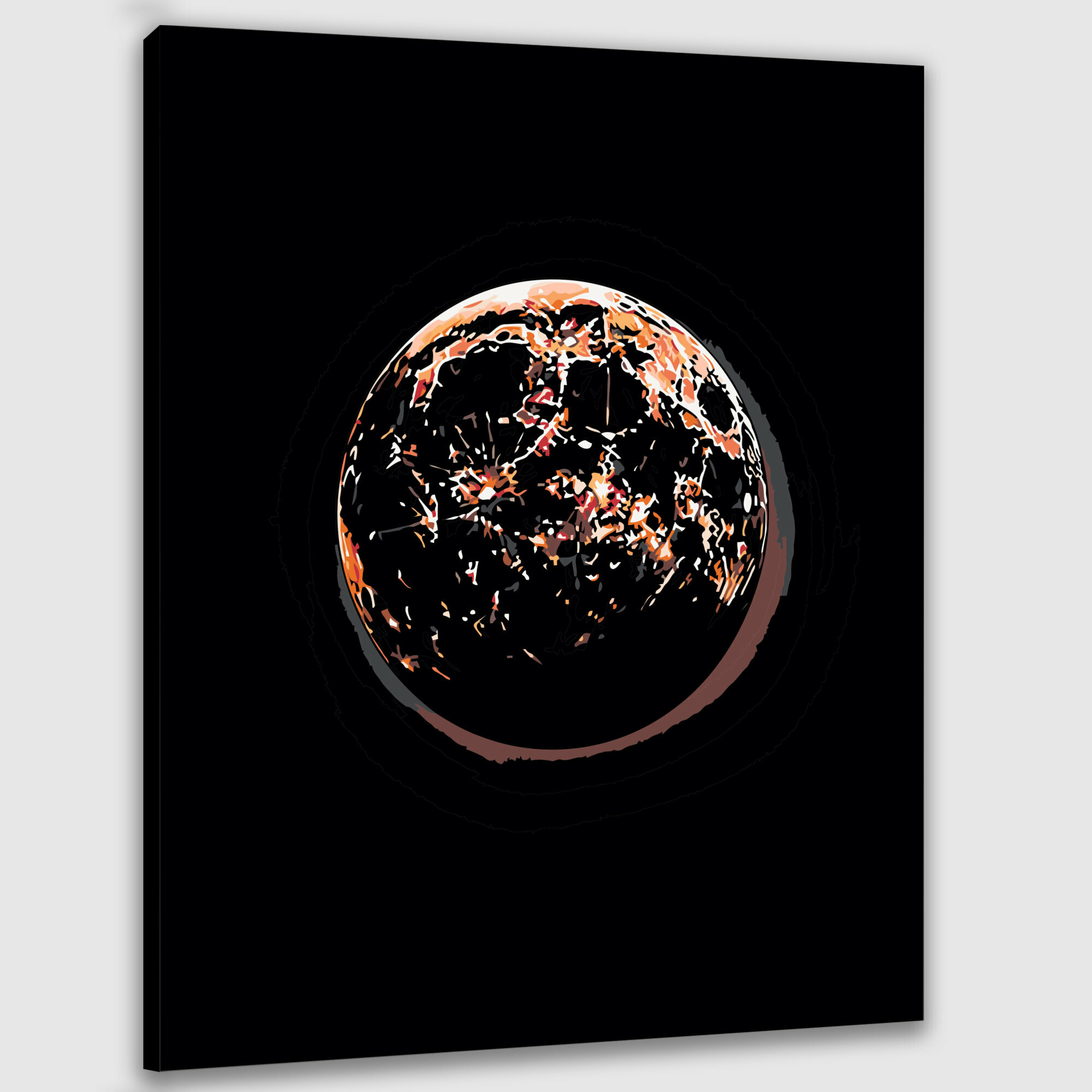 Картина по номерам 40x50 см, лунное затмение, Луна, тень Земли, драматическое зрелище, потустороннее, темно-красный