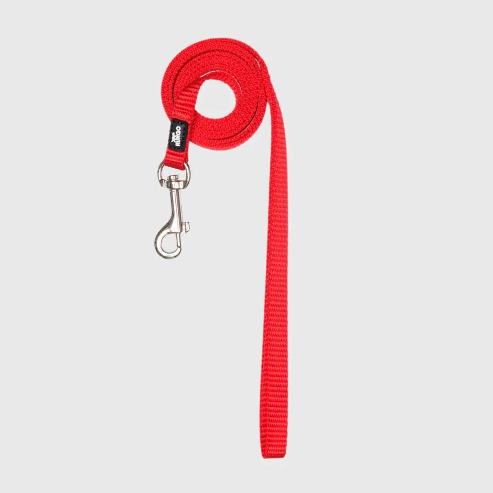 Поводок нейлоновый для собак, 15 мм, 120 см, красный