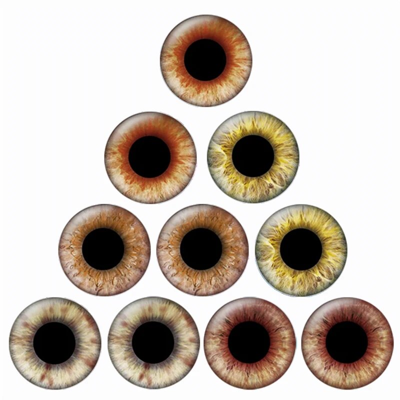 Стеклянные кабошоны глаз 12-30 мм 12 мм, Mix A