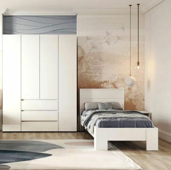 Кровать Хелен, ЛДСП, белый, 90x200 см.