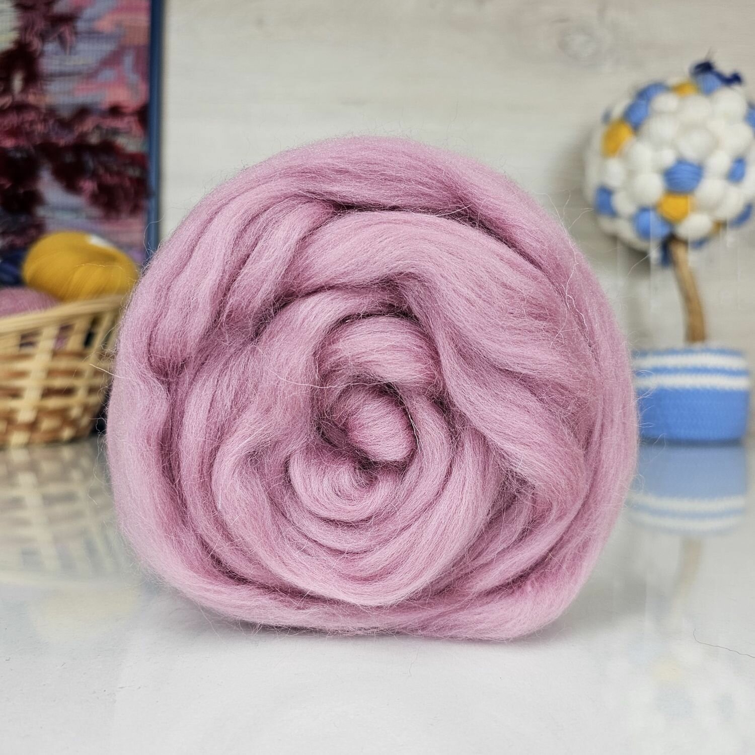 Пряжа шерстяная Полутонкая шерсть (для валяния), ликер - 266, 100% шерсть п/т, 1 моток, 100 г, м.