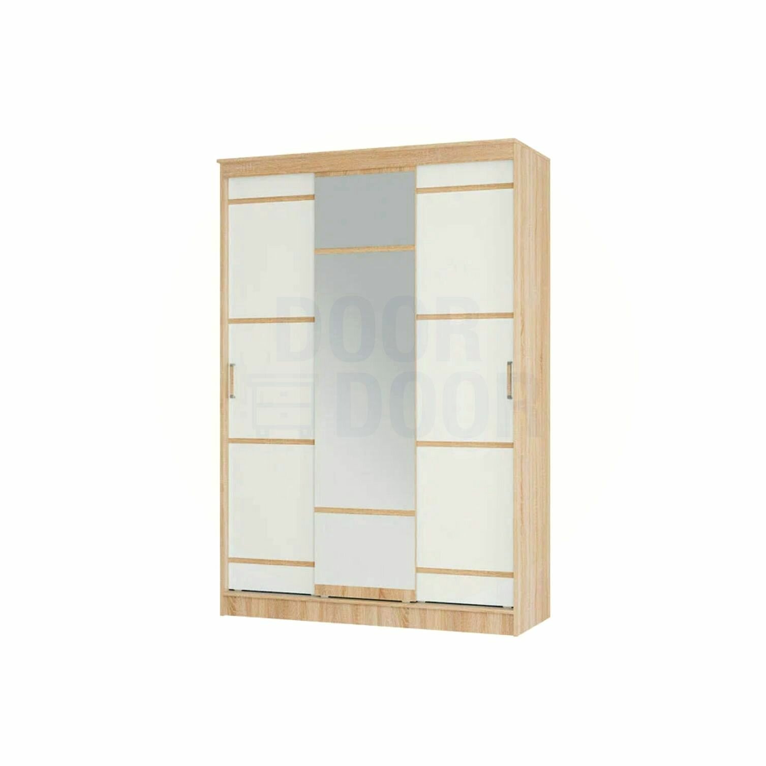 Шкаф-купе Сакура 150 см, Дуб Сонома/Белый, 150х221.6х61.4 см.