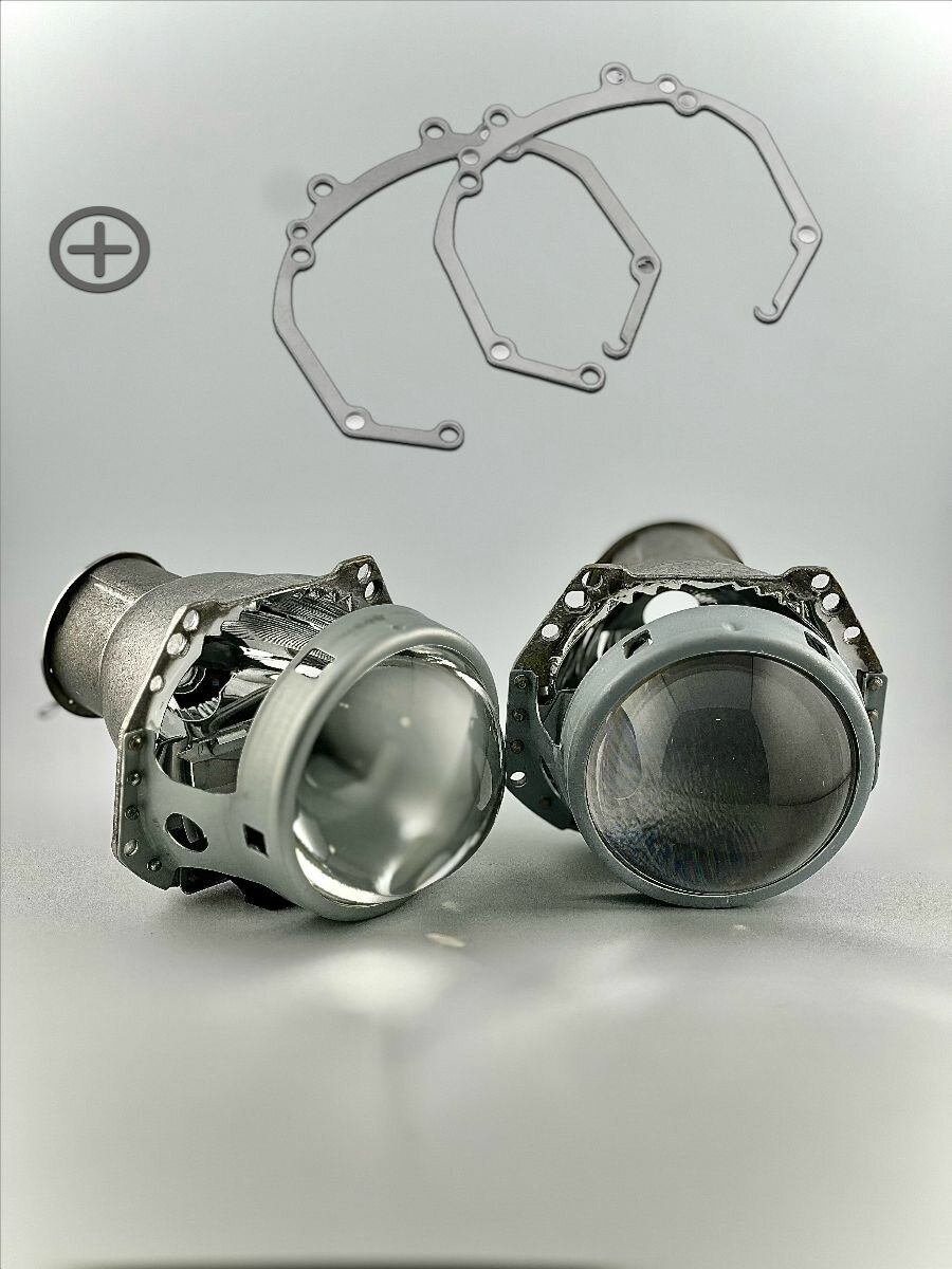 Би-галоген (лед/ксенон) линзы Daewoo Nexia N150 2008-2016 тип HELLA 3R цоколь H7/D2/D4 / ближнего и дальнего света в автомобильные фары / Би галогенные модули комплект 2шт