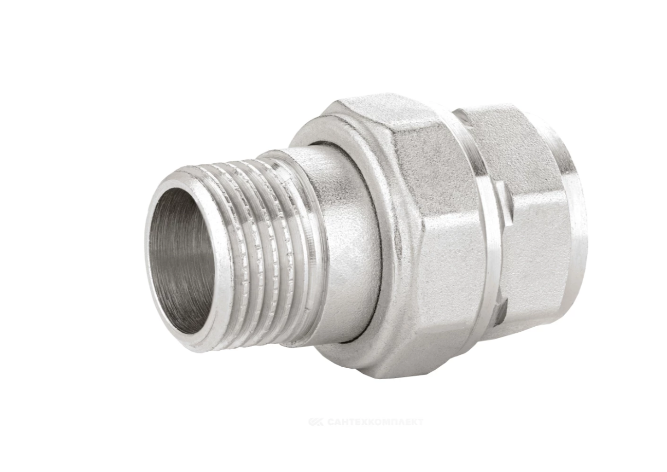 Соединитель латунь никель американка Ду 40 (1 1/2") прямой ВР/НР LD LD.67.520.40