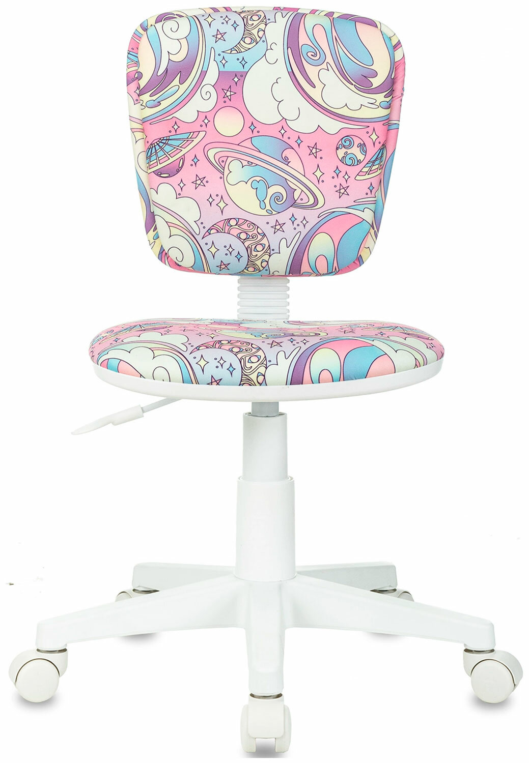 Кресло детское Бюрократ CH-W204NX, мультиколор, луна розовая, крестовина пластик белый (CH-W204NX/MOON_PK)