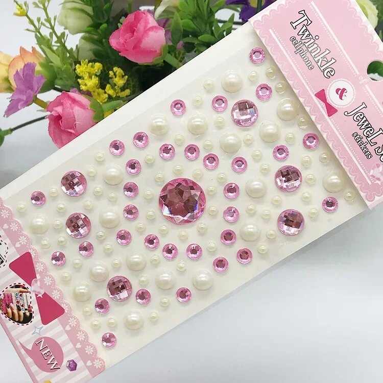 Наклейки "Twinkle Jewels" розовые, цвет NO.23