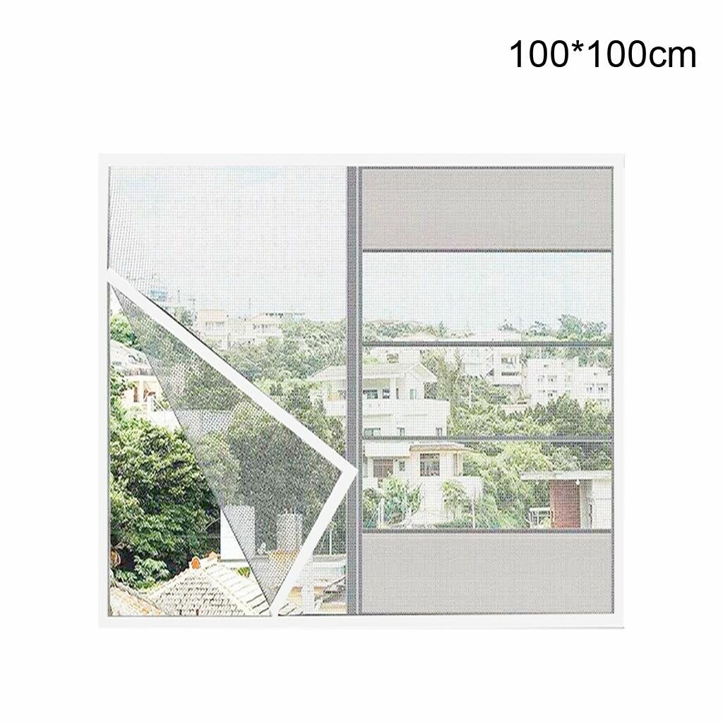 Самоклеящийся нано-антимоскитный и пылезащитный экран, оконная сетка, белая марля, наклейка 100*100см