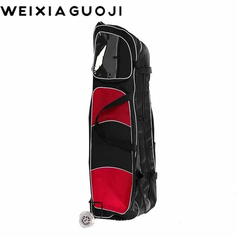 Сумка для фехтования, на колесах, большая, вместимость на 2 комплекта, черный цвет