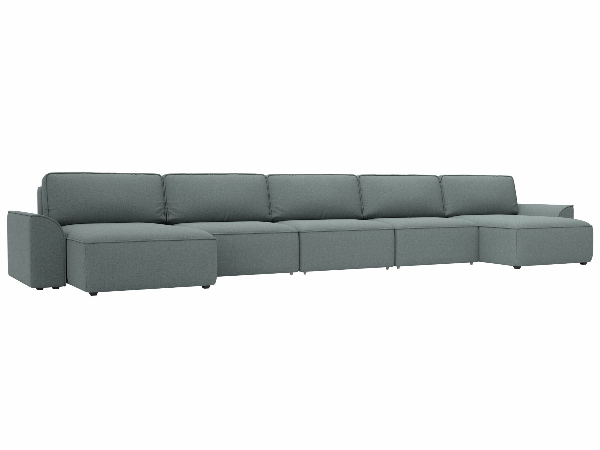 Диван п-образный Amber МегаЛонг, Еврокнижка, 540x160x90, серый, Хит Диванов