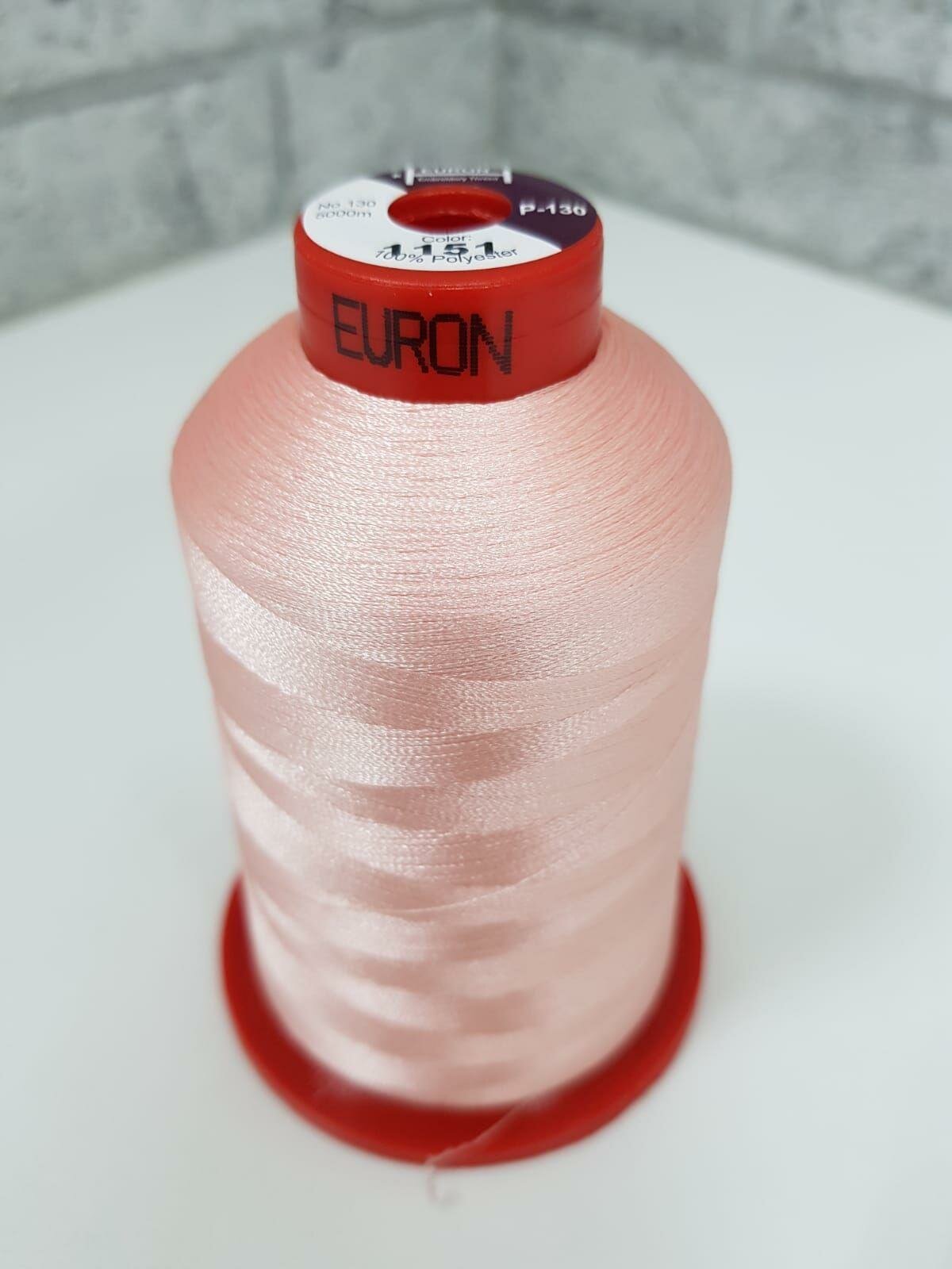 Нитки вышивальные Euron Р-130 №130 5000м, полиэстер, Цвет-1151 розовый
