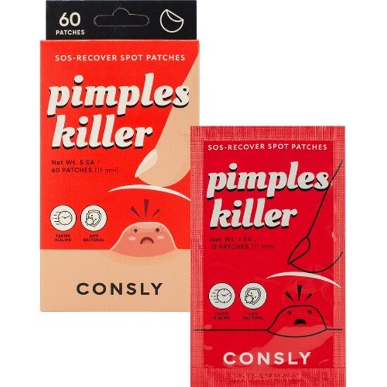 Активные SOS патчи для лица Consly для локального применения для проблемной кожи, 60 шт